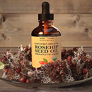 Mary Tylor Naturals Organic Rosehip Seed Oil 4 oz — USDA Certified Cold Pressed, Unrefined 100% Pure Rose Hip oil, Natural Moisturizer