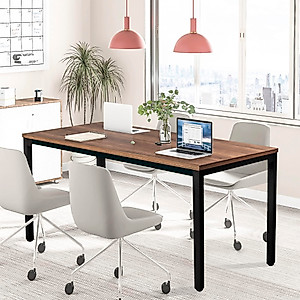 BEST BOARD Writing Computer Desk Modern Simple Study Desk Industrial Style Laptop Table for Home Office Brown Notebook Desk (24x63 Inches)