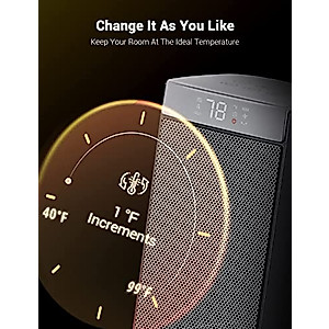 Sunnote Space Heater, 1500W Fast Heating Ceramic Electric Space Heater for Indoor Use with Thermostat, 5 Modes, 24Hrs Timer, LED Display, Oscillating Portable Heaters Ideal for Bedroom & Garage Use