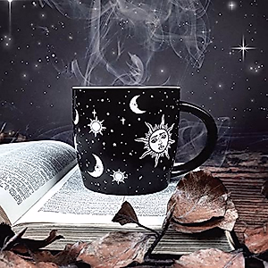 Rogue + Wolf Coffee Mug (Celestial) Halloween Decor Spooky Gifts Ghost Cool Mugs for Women & Men Witch Goth Accessories Hocus Pocus Gothic Witchy Witchcraft Supplies Tea Creepy Cup - 14.2oz / 420ml