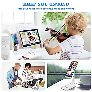 VICIALL Cell Phone Stand, Angle Height Adjustable Cell Phone Stand - for Desk, Sturdy Foldable Cell Phone Holder, Compatible with iPad Mini, Tablet and All Smartphones