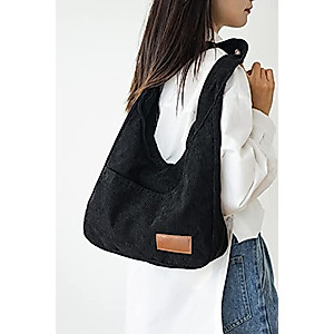 Ulisty Women Corduroy Wide Strap Hobo Bag Shoulder Bag Casual Underarm Bag Handbag green