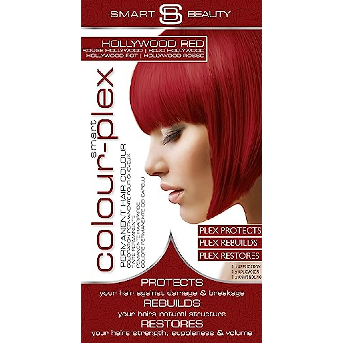Smart Beauty Red Hair Dye with Plex Anti-Breakage Technology Protecting and Restoring Hair Structure, Plum Color, Vegan and Cruelty-Free