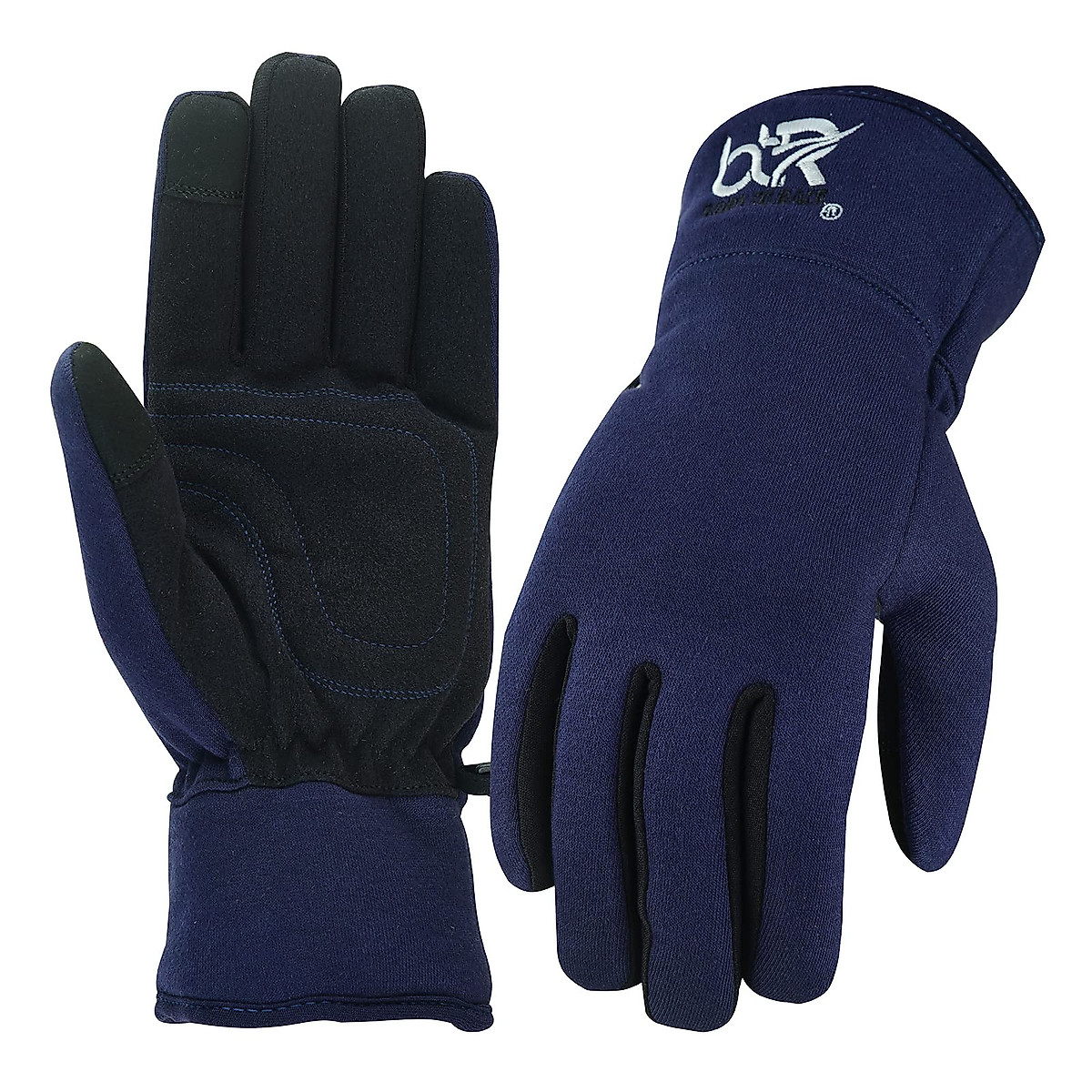 Cycling Gloves 100% Waterproof Touch Screen Unisex Gloves | Fleece Gloves for Men Women | Full Finger Gloves | Touch Screen Gloves with Hipora Ideal for Cycling Running Driving Hiking (Navy Blue-XS)