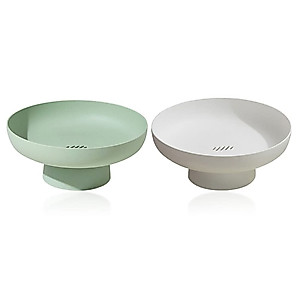 BESTonZON 2pcs Fruit Tray Wedding Accessories Cake Tray Wedding Cake Plates Decorative Pedestal Bowl Coffee Table Tray Plastic Wedding Cake Holder Party Dessert Stand Dessert Accessories Pp