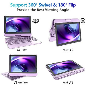 Touch Keyboard for All-New Kindle Fire HD 10 Tablet&Fire HD 10 Plus(Only Compatible 11th Generation,2021 Release)10.1"-360° Rotatable Touchpad Keyboard Case,Thin&Protective for Fire HD 10 tablet(2021)