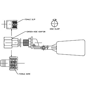 Little Giant AFV-GH Auto Fill Valve / Pump Up Valve, for Ponds, Fountains, Water Features, Aquariums or Reservoirs, White/Black, 566286
