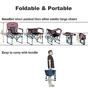 iClimb 1 Padded Rocking Folding Chair and 1 Heavy Duty Compact Folding Chair Bundle for Two Person Camping Patio Porch Backyard Lawn Garden Balcony Indoor Outdoor
