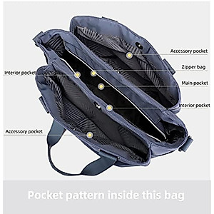 Women Shoulder Handbag Roomy Multiple Pockets Bag Ladies Crossbody Purse Fashion Tote (D-Black)