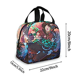 LWLESDC Reusable Lunch Bag For Girls Boys, Anime Insulated Lunch Box Thermal Portable Lunch Bag Cooler Tote Bag With Pocket
