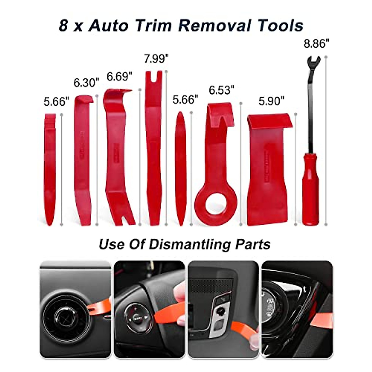 LAYUNI Car Tool Kit de emergencia para automóvil de 18 piezas con cuña para Ventana de automóvil, cuña de aire agarrador de Largo alcance, herramienta de extracción de recorte automático
