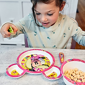 The First Years Disney Minnie Mouse Dinnerware Set - Easter Basket Stuffers - Toddler Plates and Toddler Utensils- 4 Count