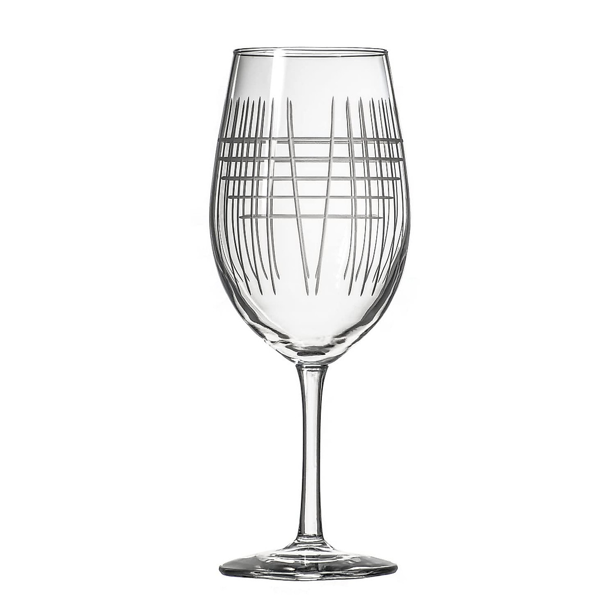 Rolf Glass - Matchstick All Purpose Wine Glass 18 Ounce - Set of 2 - Lead-Free Glass - Engraved Large Wine Glasses - Made in the US