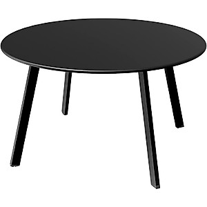 Grand Patio Round Steel Patio Coffee Table, Weather Resistant Outdoor Large Side Table, Black…