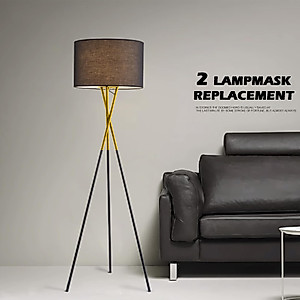 ACPYIDL Floor lamp Vertical Table lamp for Living Room, a Floor lamp Include Two Color Shades Linen and Black Shades, Suitable for Living Room Bedroom, Office, incl. 20W LED 3-Color Light Bulb…