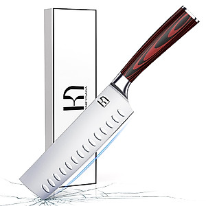 KnifeSaga 2023 Upgraded Nakiri Chef Knife Japanese Professional 7 Inch Sharp Meat Cleaver Kitchen Knives for Chopping Vegetable and Cooking, High Carbon Stainless Steel Asian Chopping Chefs Knife