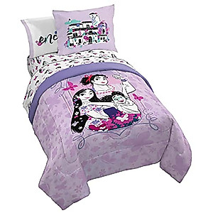 Disney Encanto The Magical Madrigal Sisters 5 Piece Twin Size Bed Set - Includes Comforter & Sheet Set Bedding - Super Soft Fade Resistant Microfiber (Official Product)