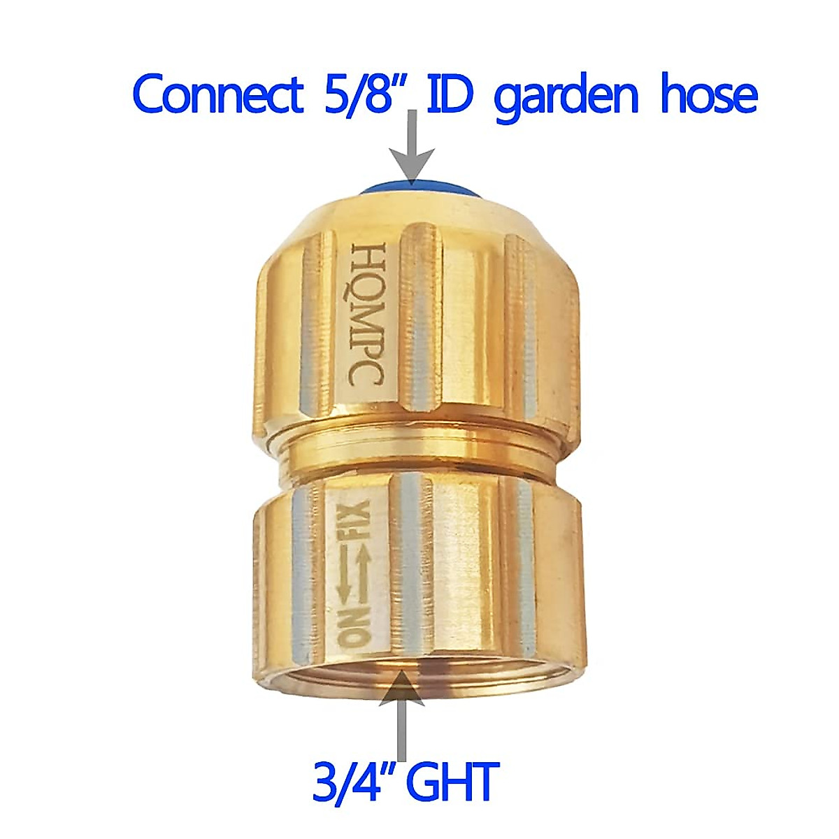 HQMPC Lead Free Garden Hose Quick Connect Brass Hose Quick Connect Garden Hose Connectors Water Hose Connectors GHT 3/4" (2 Sets)