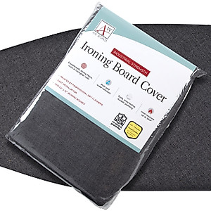 Air World Ironing Board Cover – Heavy Duty Ironing Board Pad with Adjustable Elastic Skirt, Bonus Hook & Loop Fasteners for 15X54 - Stain & Heat Resistant Iron Board Protective Cover