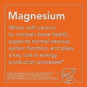 NOW Magnesium 400mg,180 Capsules (Pack of 2)