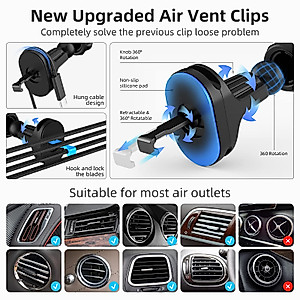 Wireless Car Charger Smart Wireless Auto-Sensor Car Phone Holder Charger, Car Phone Holder Mount Wireless Fast Charging for iPhone 14/14 Pro/13/13 Pro/12/12 Pro/11/11Pro,Samsung S22/S21/S20(Black)