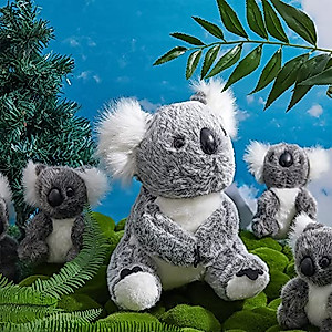 Meooeck 5 Pcs Koala Bear Stuffed Plush Animal Mum and Baby Koala Plush Toy Koala Doll Toy Gift for Birthday Baby Shower Valentine's Day Party Decoration, 11.8 Inches and 5.5 inches
