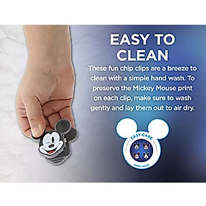 Disney Mickey Mouse Bag Clips, Set of 4 - Durable Plastic Clips