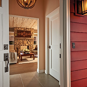 Schlage Addison Single Cylinder Handleset and Right Hand Accent Lever, Matte Black (F60 ADD 622 Acc RH)