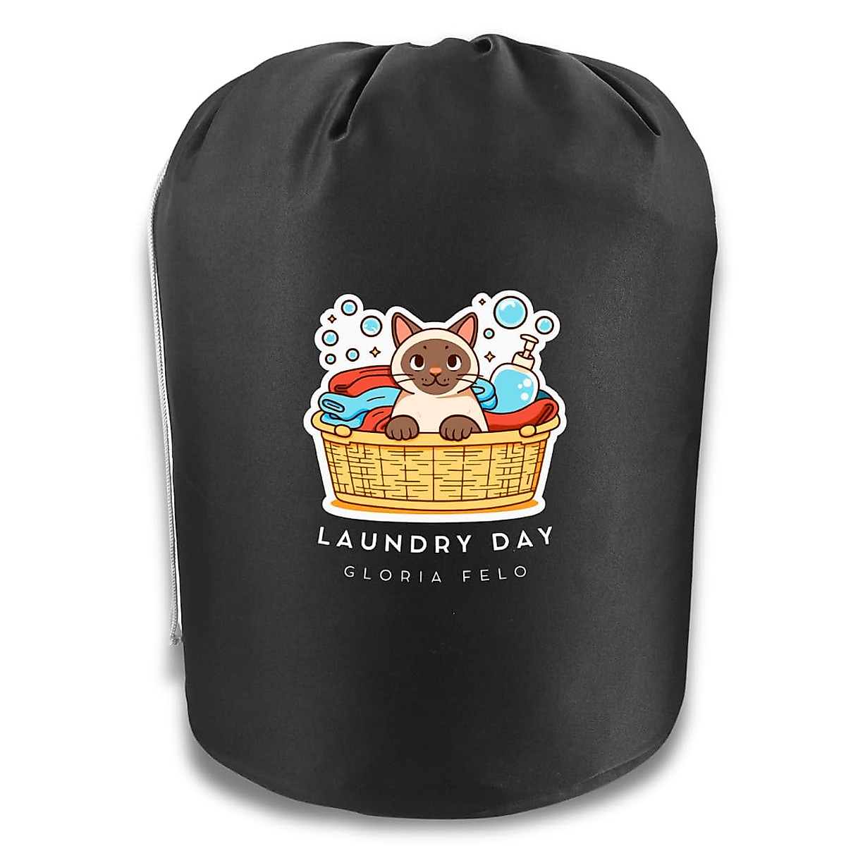 "Extra Large Heavy Duty Laundry Bag for Travel, Locking Drawstring Closure, Large Bags Will Fit a Laundry Basket or Hamper and Strong Enough to Carry up to Three Loads of Clothes 1 Bags"CAT "