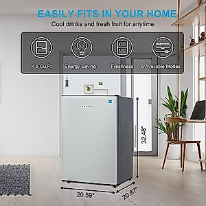 Frestec 4.5 CU' Small Refrigerator, Compact Refrigerator, Mini Fridge, Mini Fridge with Freezer, Door Swing, Stainless Steel Look (FR 450 SL)