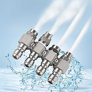 J Rod Tip 4 Way J Rod Pressure Washer Nozzle for 4 GPM Pressure Washer and Soft Wash Tip, with 4 Way Jrod Tip Holder, 1/4" Jrod Tip Quick Connect