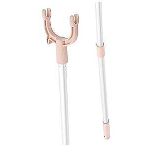 Zerodeko Retractable Clothes Rail Outdoor Clothing Adjustable Hitch Plastic Hanger Household Clothes Forks Garment Hook Reach Pole Closet Rods for Hanging Clothes Simple Pole for Clothes