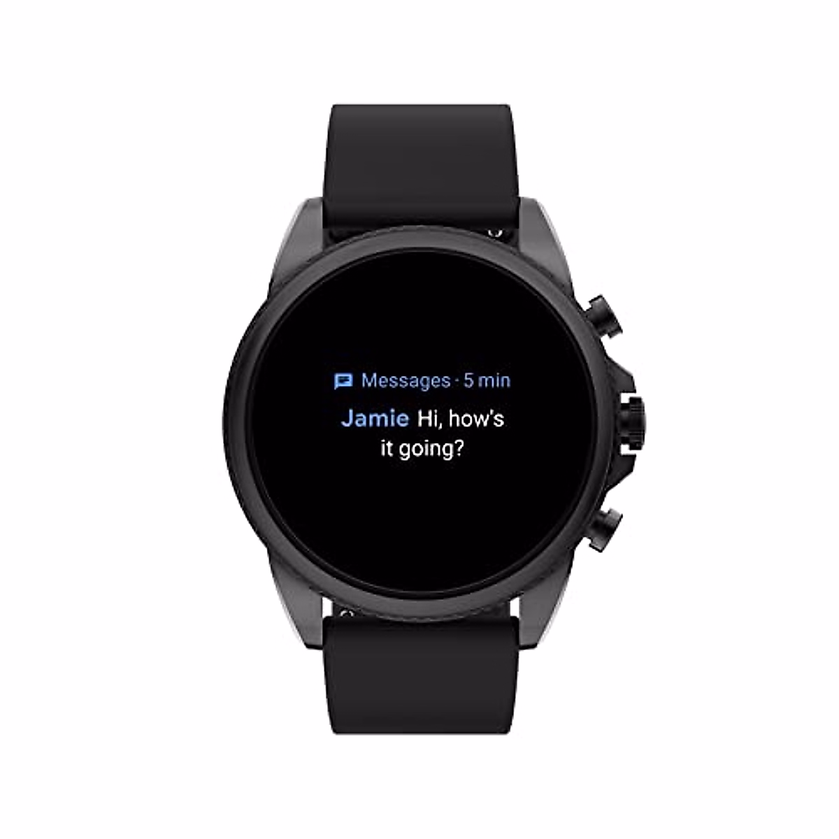 Fossil Unisex Gen 6 44mm Stainless Steel and Silicone Touchscreen Smart Watch, Fitness Tracker, Color: Black (Model: FTW4061V)