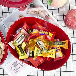 Three-piece Watermelon-style Fruit Plate-snack, Candy And Fruit Storage Tray, Sturdy Fruit Bowl For Indoor Living Room, Large, Medium And Small Three-piece Set (Color : Red)