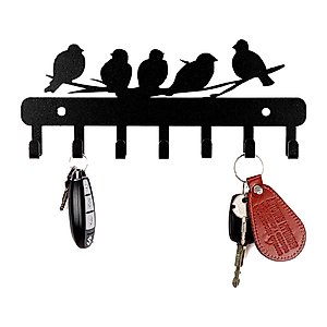 SEHAZ ARTWORKS Key Holder Wall Mount | Key Hooks for Wall | Key Rack | Key Hanger (7 Hooks, Brown)