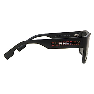 BURBERRY BE 4358 346487 Matte Black Injected Square Sunglasses Dark Grey Solid Color Lens