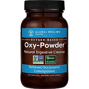 Global Healing Center Oxy-Powder Oxygen Based Safe and Natural Colon Cleanser and Relief from Occasional Constipation (60 Capsules)