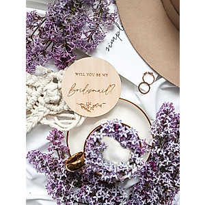 Jolicoon Will you be my bridesmaid wooden card with flip envelope and seal sticker - Bridesmaid proposal card