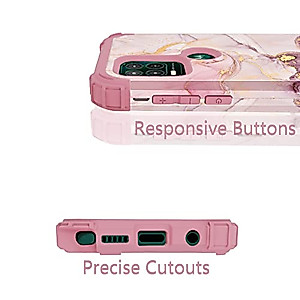 Casewind Case for Moto G Stylus 5G Case,Marble Rose Gold Women Girl 3 in 1 Hard PC Soft Silicone Rugged Bumper Heavy Duty Hybrid Shockproof Antiscratch Protective Case for Motorola G Stylus 5G Case