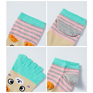 HONOW Women's Low Cut Toe Socks Ankle Cotton Running Socks(Pack of 5/6)