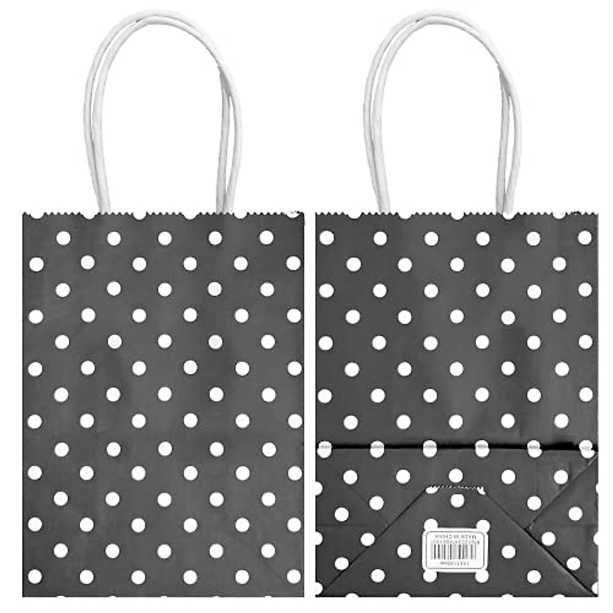 ADIDO EVA 25 PCS Gift Bags Mini Black Paper Bags with Handles for Party Supplies (6 x 4.3 x 2.3 In)