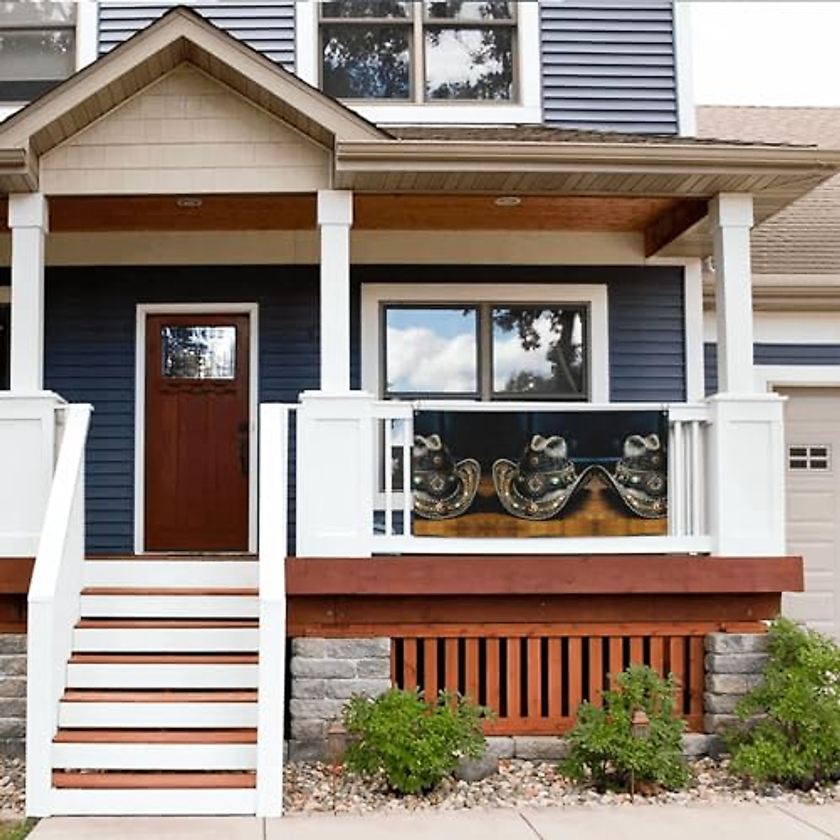 Banners and Signs for Outdoor 35x71 Backdrop for Birthday Party Business Graduation Wedding Event,American West Rodeo Hat