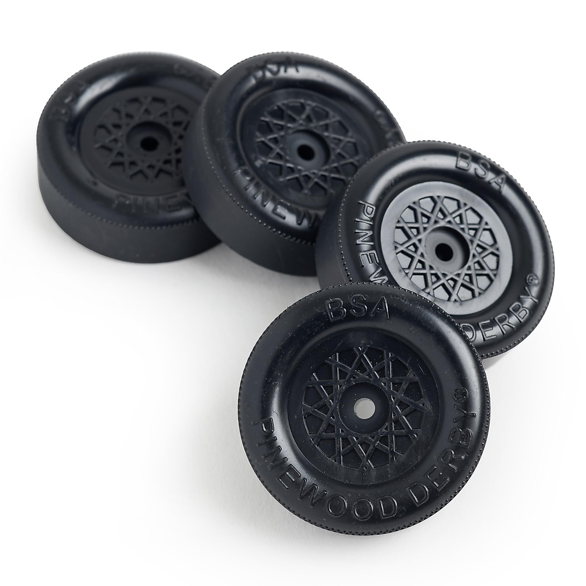 Pinewood Car Polished Axles and Lathed Wheels from Official BSA Car Kit for Derby Cars