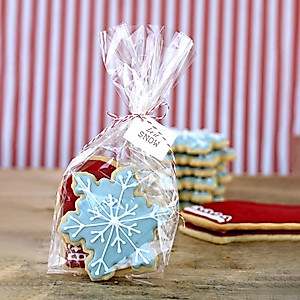 APQ Clear Gusseted Poly Bags, 4 x 2 x 10 Inch. Pack of 100 Gusseted Plastic Bags 1 Mil Thick for Favors with Open Top. Clear Plastic Bags for Packaging Cookies, Popcorn, Candies, Homemade Bread