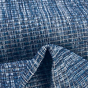 Unique Loom Collection Casual Transitional Solid Heathered Indoor/Outdoor Flatweave Area Rug, Rectangular 9' 0" x 12' 0", Blue/Navy Blue