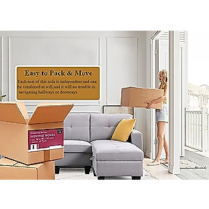 asunflower Modular Sectional Sofa with Storage Ottman 6 Seater Modular Couch Furniture Set for Living Room Velvet Corner Sectional Couch for Home & Office, Small Spaces, Grey