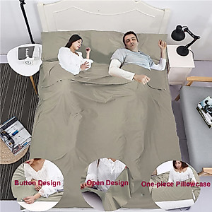 Sleeping Bag Liner Portable Travel Camping Sheets Lightweight and Compact Sleeping Sack Sheets for Adults Comfortable Liners for Traveling Hotel Camping Picnic Hostels Backpacking