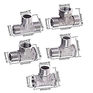 CHENATING Toilet T Adapter 2 T-Valve 304 For Bath Bidet Sprayer Shower For Connecting Hose Bathroom