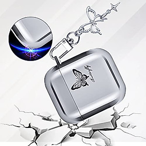 Cute AirPods Case with Beautiful Butterfly Pendant, Soft Silicone Protective Electroplating Cover Compatible with 2nd and 1st Generation Case