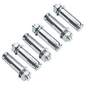 MroMax M8x60mm Zinc Plated Carbon Steel Expansion Bolts Hex Nuts Sleeve Anchor Fastener for Fence Home Installation Air Conditioning 10pcs